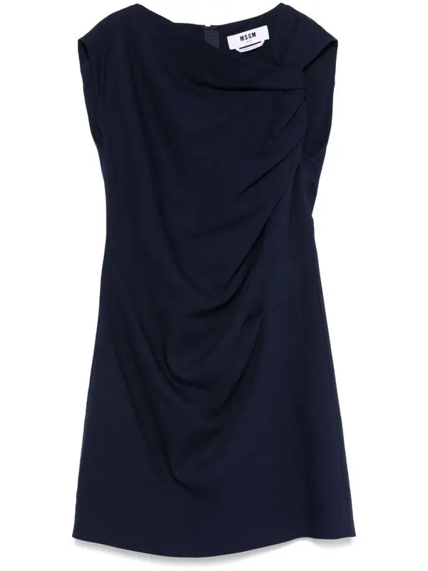 MSGM Sleeveless Asymmetrical Neck Viscose Dress