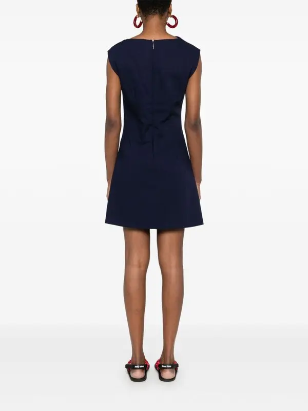MSGM Sleeveless Asymmetrical Neck Viscose Dress