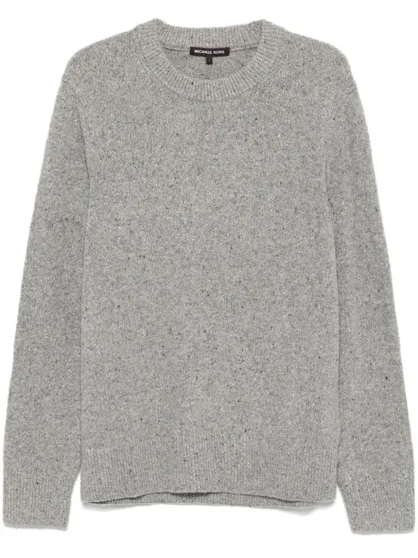 Michael Kors Heather Wool Blend Fine Knit Crew Neck Sweater