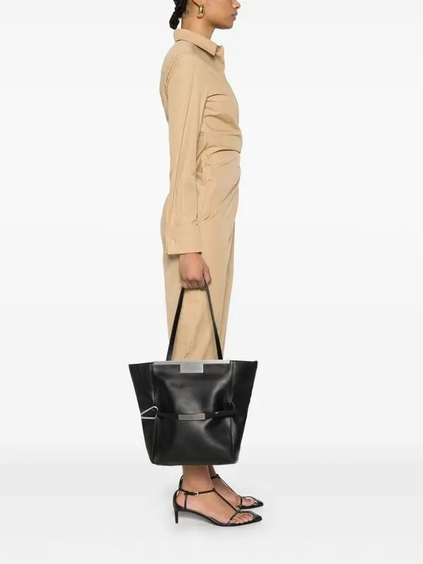 Max Mara Leather Tote Bag With Shoulder Strap