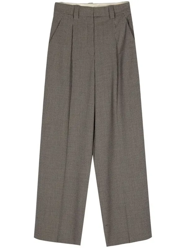 ALYSI Wool Blend Wide-leg Trousers - Blue