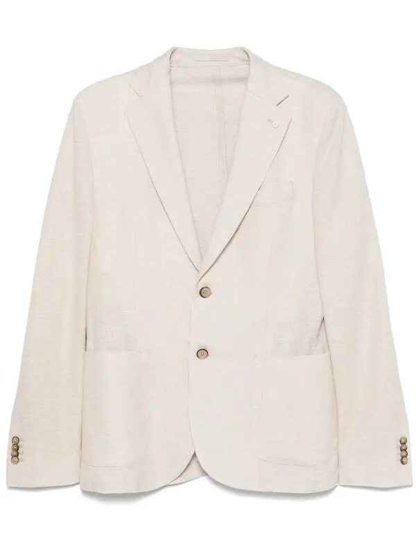 LUIGI BIANCHI Single Breasted Linen Jacket