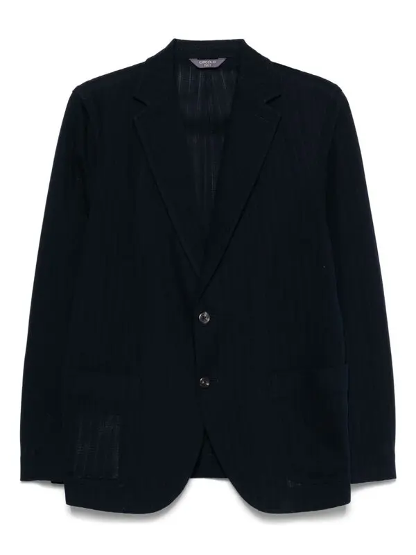 CIRCOLO 1901 Navy Cotton Single-breasted Jacket