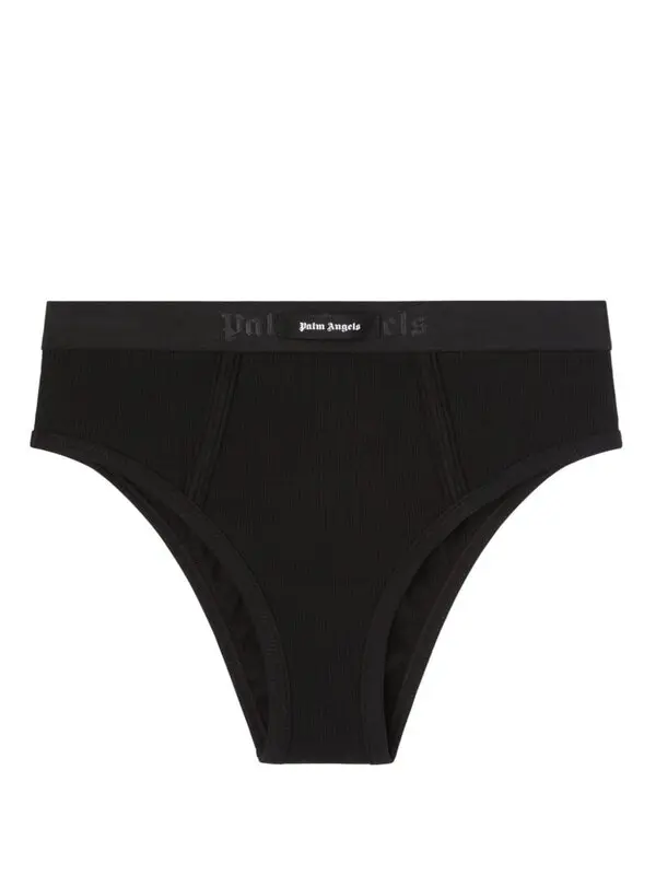 Palm Angels Logo Cotton Coulottes - Black