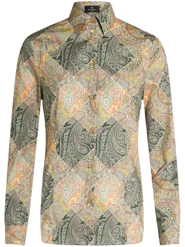 Etro Printed Cotton Shirt With Paisley Motif