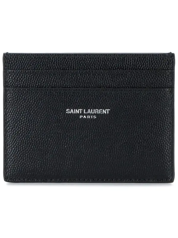 Saint Laurent Paris Leather Card Case - Black