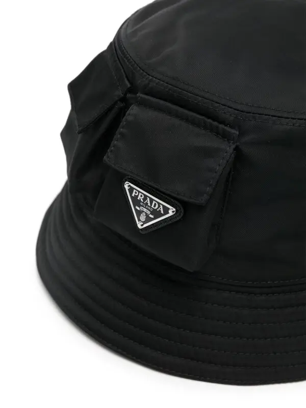 Prada Recycled Polyamide Bucket Hat With Enamel Triangle Logo