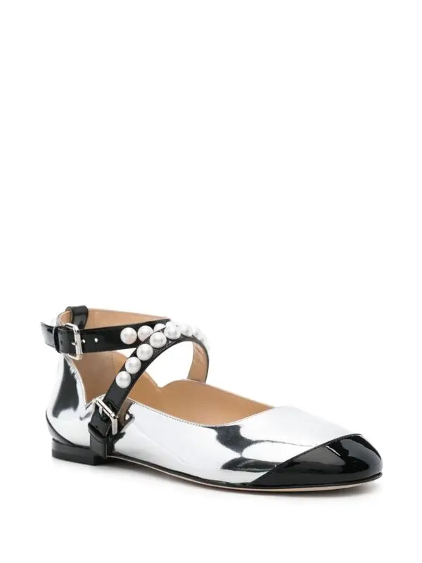 Mach & Mach Leather Bicolor Ballet Flats