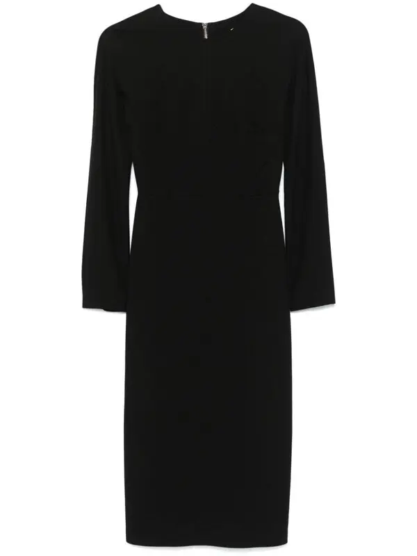 SEMICOUTURE Nina Midi Dress With Crew Neck And Long Raglan Sleeves