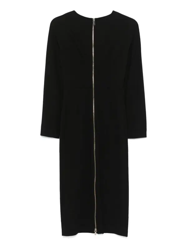 SEMICOUTURE Nina Midi Dress With Crew Neck And Long Raglan Sleeves
