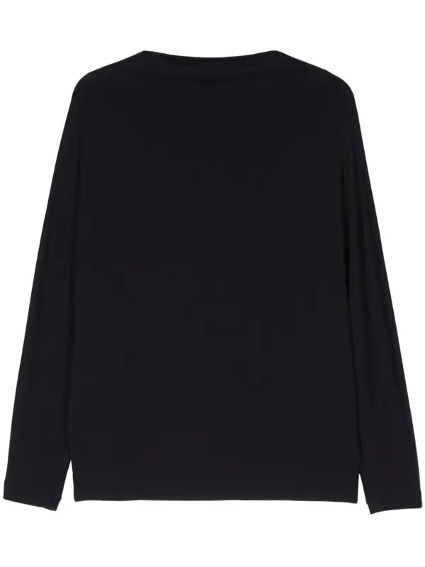 Issey Miyake Boat Neck Sweater With Batwing Sleeves - Blue