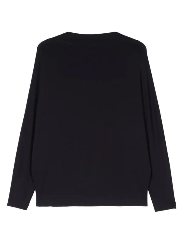 Issey Miyake Boat Neck Sweater With Batwing Sleeves - Blue