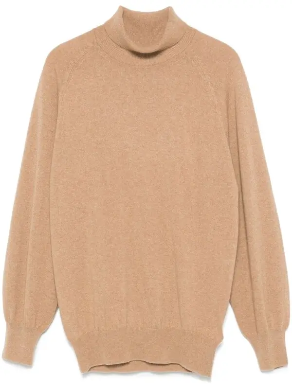 Khaite Percy Cashmere High Neck Sweater - Beige