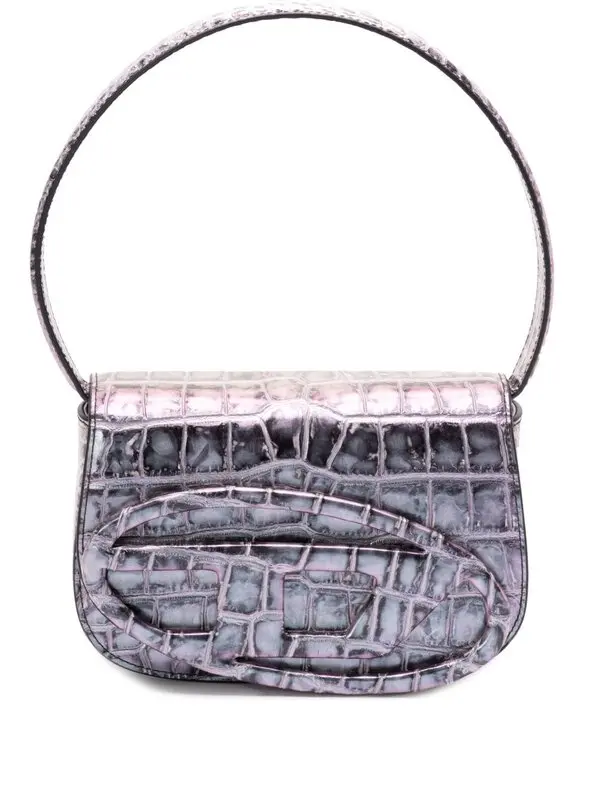DIESEL® 1dr Leather Shoulder Bag - Grey