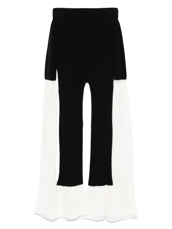 Issey Miyake And White Ribbed Trousers