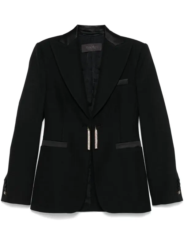 Max Mara Wool Single-breasted Blazer With Crystal Tassel Detail