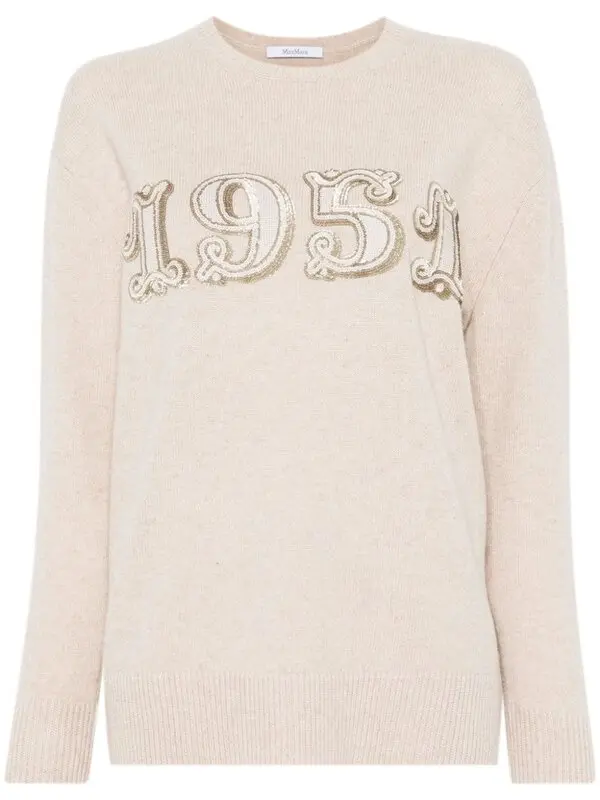 Max Mara Wool And Cashmere Blend Sweater With Sequin Detailing