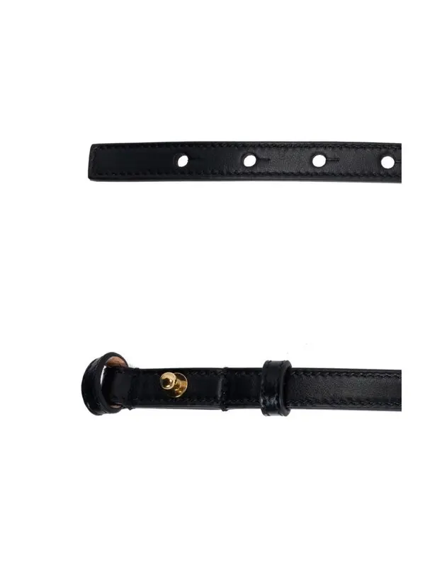Chloé Iconic Leather Belt With Gold-tone Logo Buckle