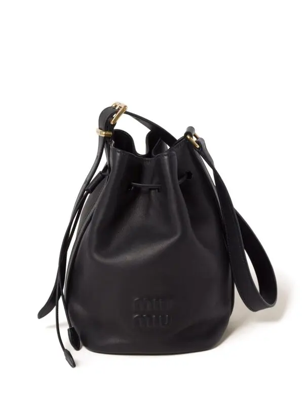 Miu Miu Logo Leather Bucket Bag