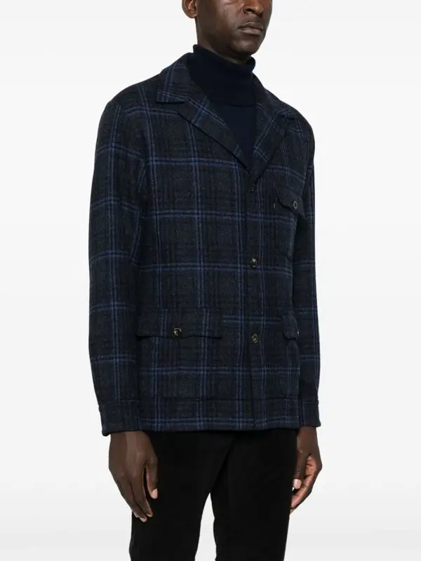 FINAMORE 1925 Checked Wool Single-breasted Jacket