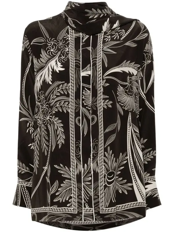 F.R.S FOR RESTLESS SLEEPERS Printed Silk Shirt - Brown