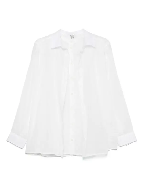 TOTEME Long Sleeve Button-down Shirt - White