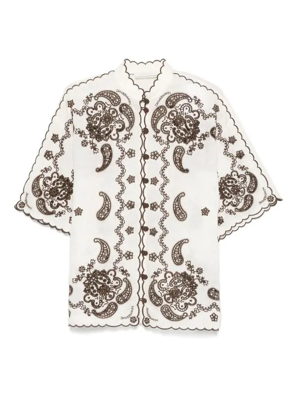 Zimmermann Ascension Embroidered Shirt - White