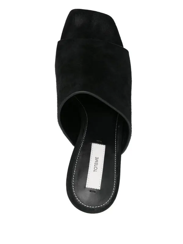 TOTEME Velvet Mules With Sculpted Heel