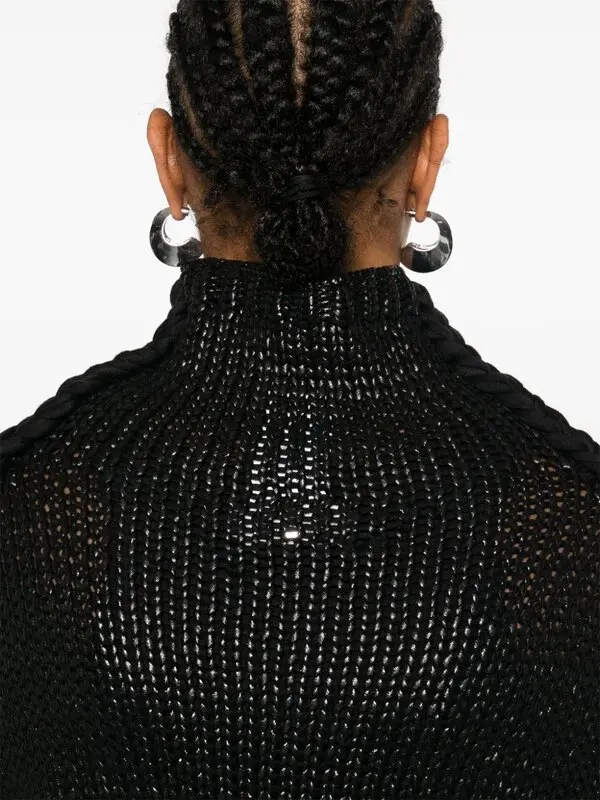 Sportmax Cropped Cotton Sweater With Braided Trim And Cut-out Detailing