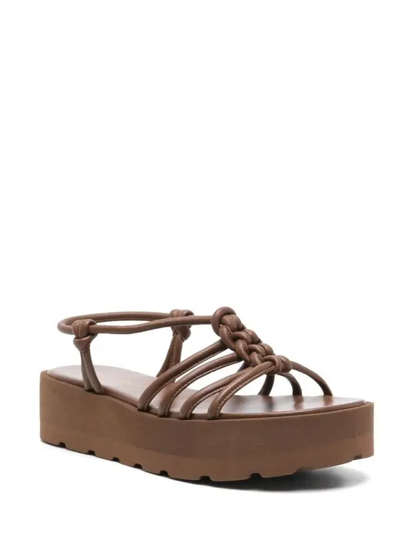 GIANVITO ROSSI Hebe Braided Leather Platform Sandals