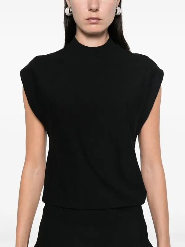 Alaïa Ribbed Wool Midi Dress With Mock Neck