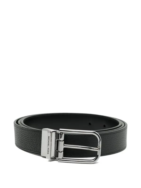 Michael Kors Leather Belt With Metal Buckle - Black