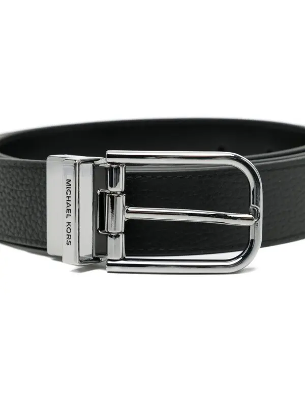 Michael Kors Leather Belt With Metal Buckle
