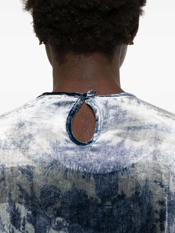 PIERRE-LOUIS MASCIA Silk Printed Blouse - Blue