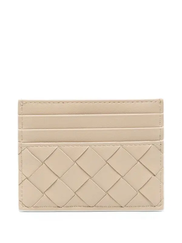 Bottega Veneta Leather Card Case - Beige