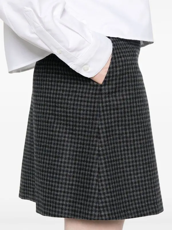 A.p.c. Checked Wool Skirt
