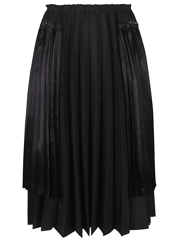 Comme Des Garçons Pleated Midi Skirt - Black