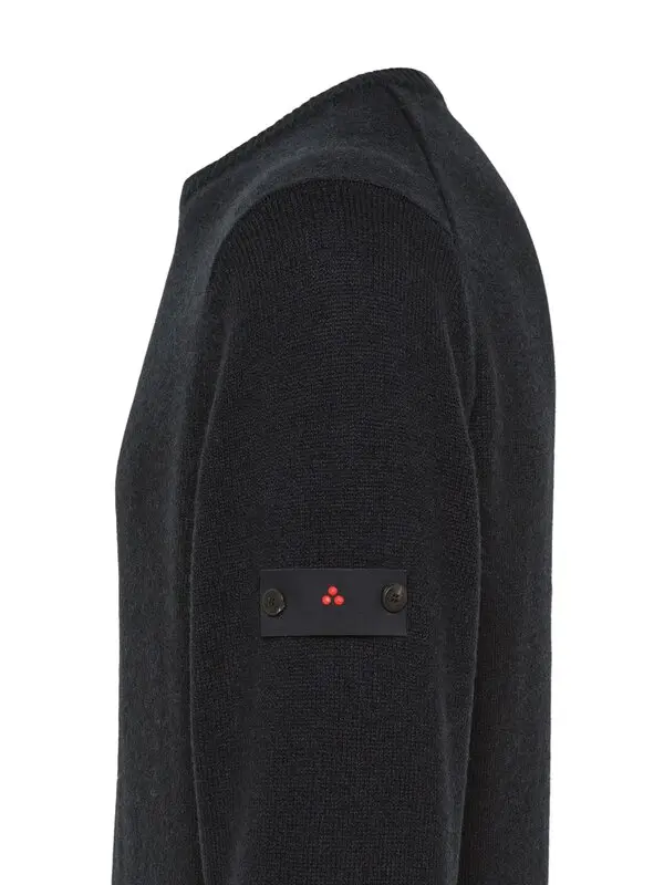 Peuterey Yak Wool Blend Sweater With Logo - Blue