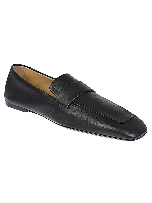 THE ROW Leather Square Toe Loafers