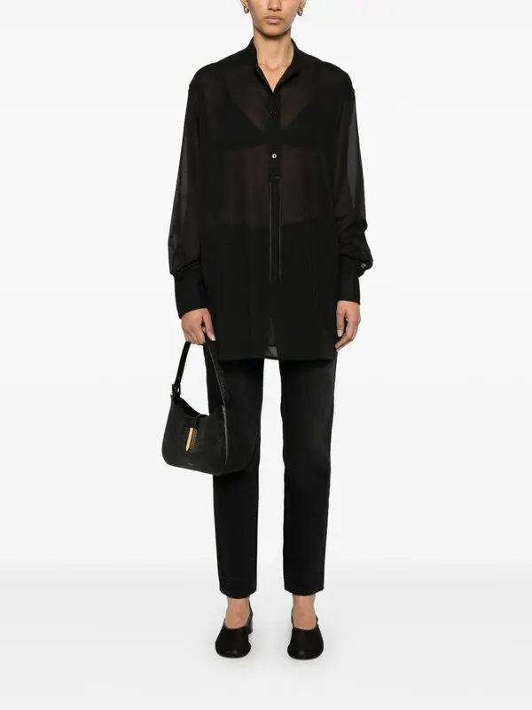 TOTEME Organic Cotton Band Collar Blouse
