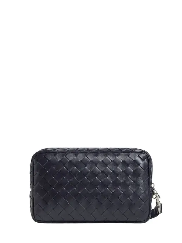 Bottega Veneta Woven Pouch With Strap - Blue