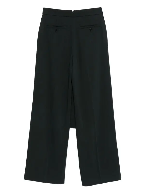 AMI Paris Wool Trousers With Ruffled Overlay