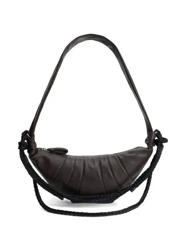 LEMAIRE Braided Croissant Medium Leather Shoulder Bag - Brown