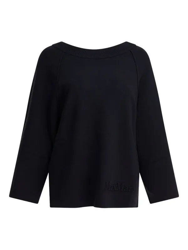 Max Mara Boat-neck Sweater With Long Sleeves - Blue