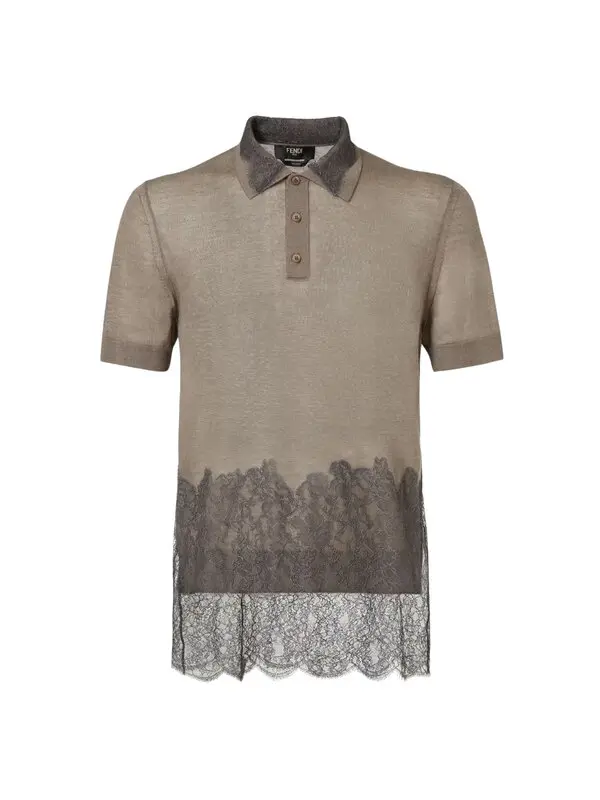 Fendi Polo In Cashmere And Lace