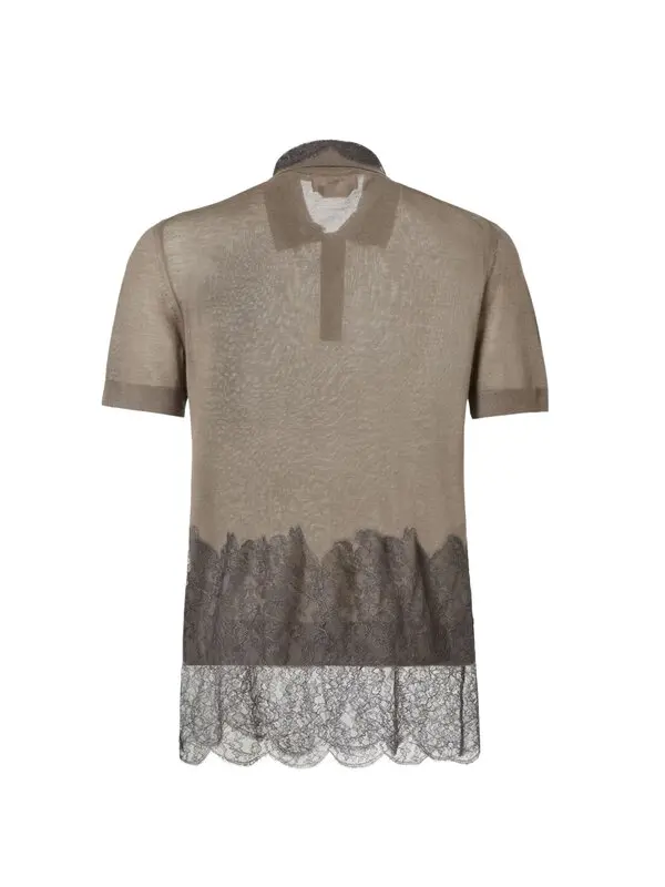 Fendi Polo In Cashmere And Lace