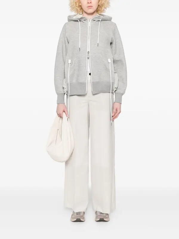 Sacai Wide Leg Trousers With Belted Waist