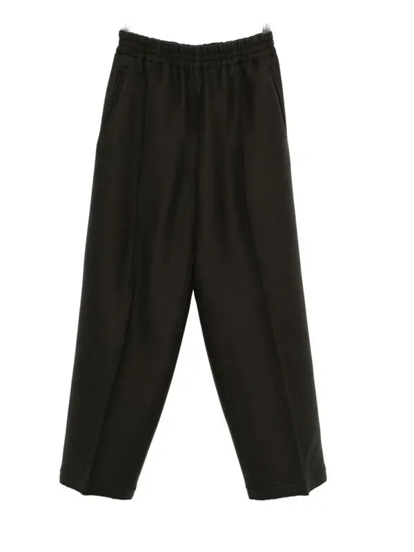 AMI Paris Wool Wide-leg Trousers - Grey