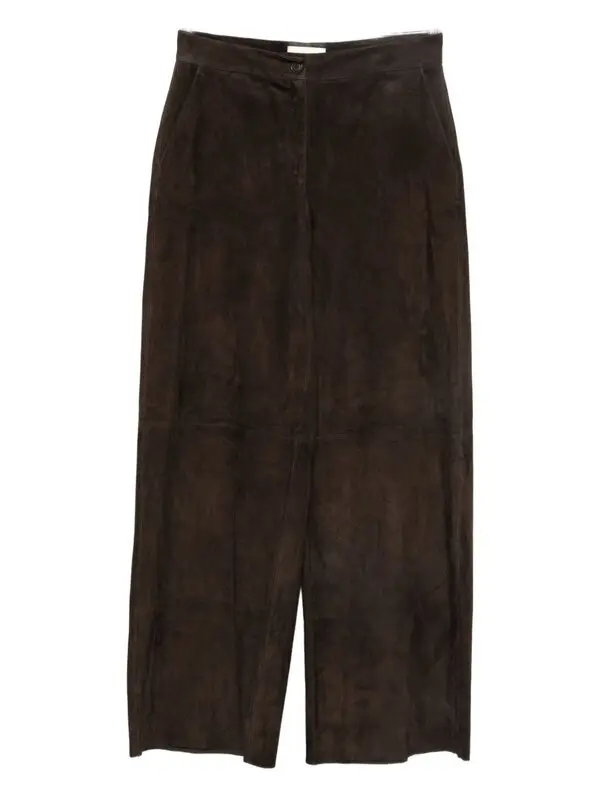 VIA MASINI 80 Leather Wide-leg Trousers