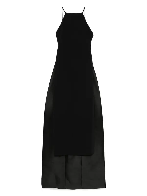 Solace London Ulla Maxi Dress With Spaghetti Straps And Side Zip - Black
